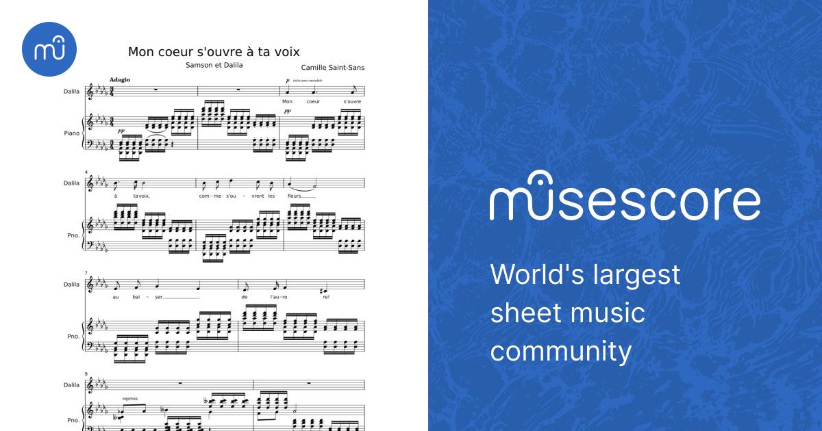 Mon coeur s'ouvre à ta voix - Camille Saint-Saëns Sheet music for Piano ...