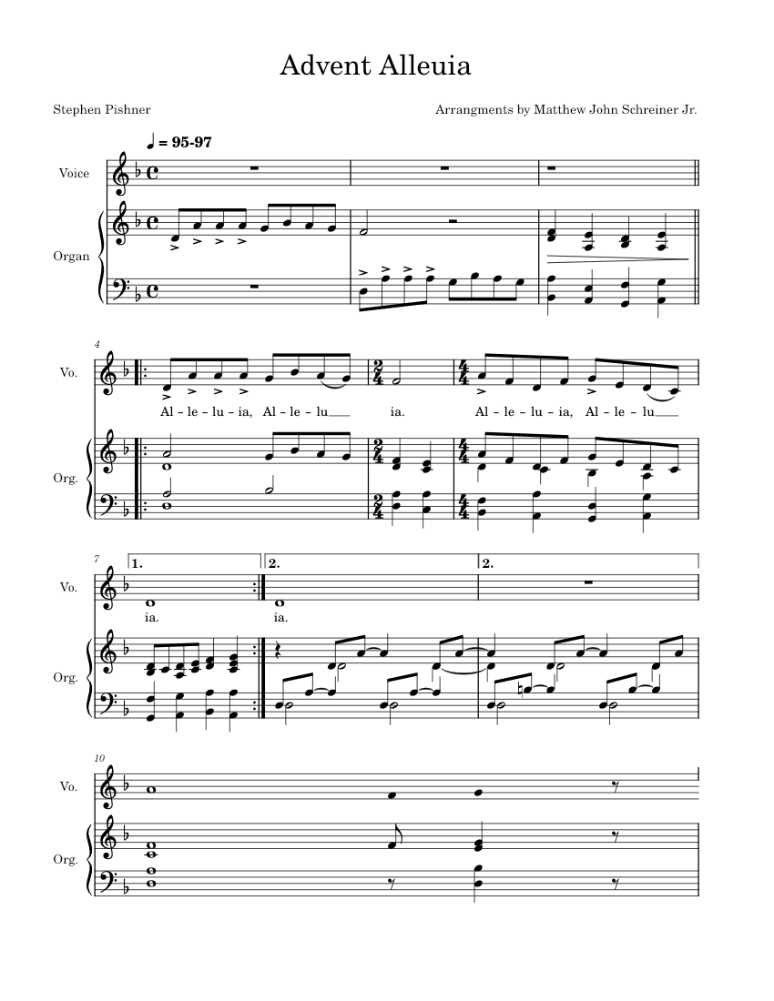 Advent Alleluia – Stephen Pishner Advent Alleuia Sheet music for Organ ...
