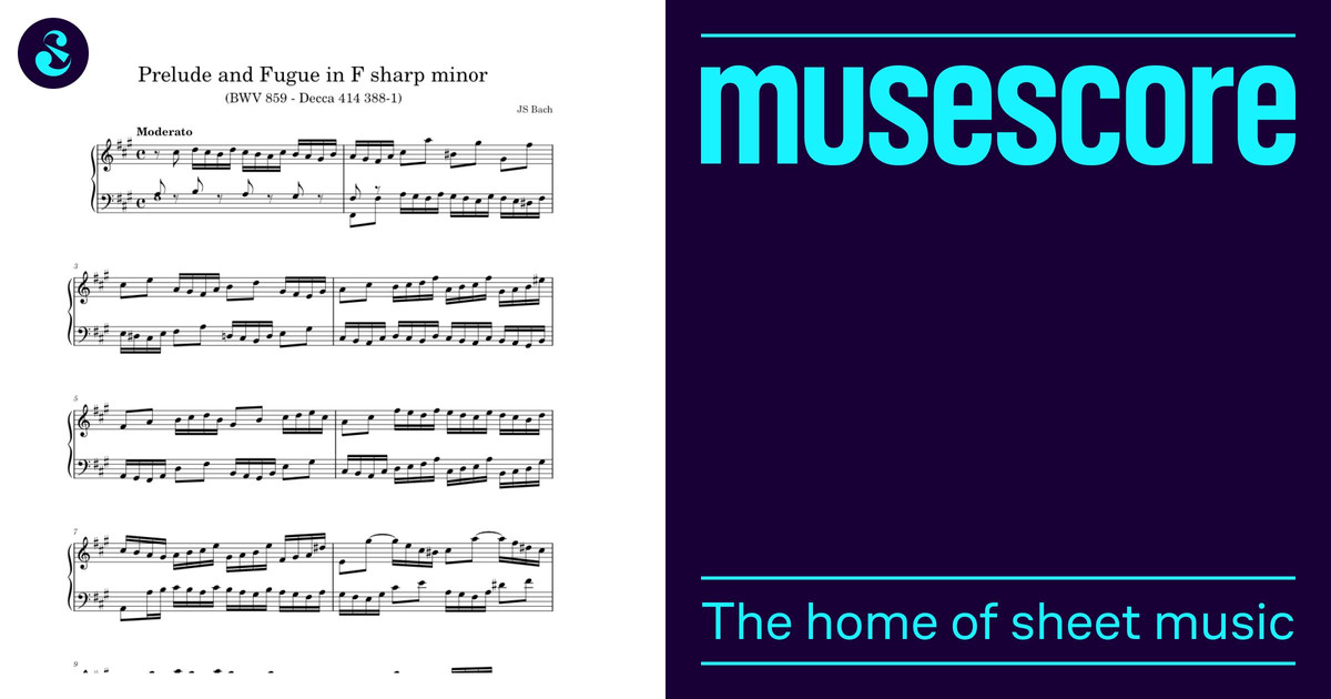 Prelude and Fugue in F sharp minor - JS Bach Sheet Music for Piano ...