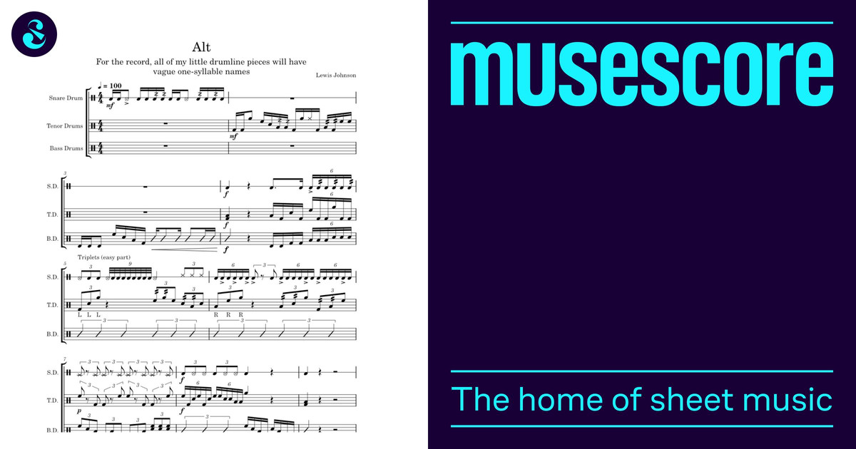 Alt Sheet music for Synthesizer, Trumpet other (Percussion Trio ...