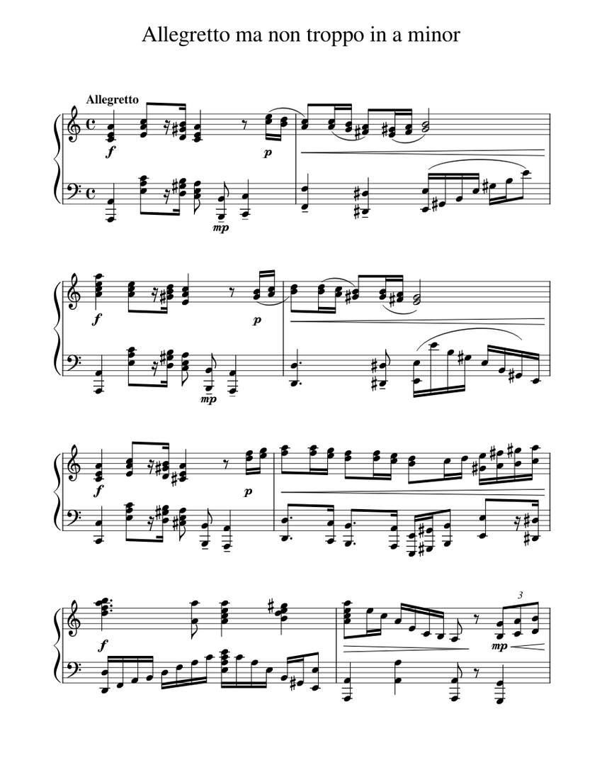 Allegretto ma non troppo Sheet music for Piano (Solo) | Musescore.com