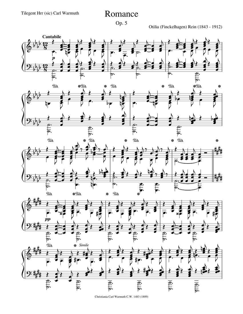 Romance Sheet Music for Piano (Solo) | MuseScore.com