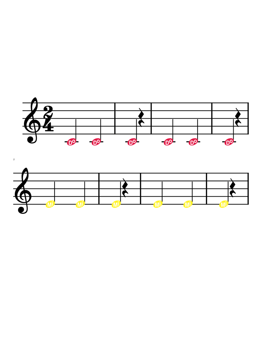 Do mi sol 0 color noms Sheet music for Piano (Solo) | Musescore.com