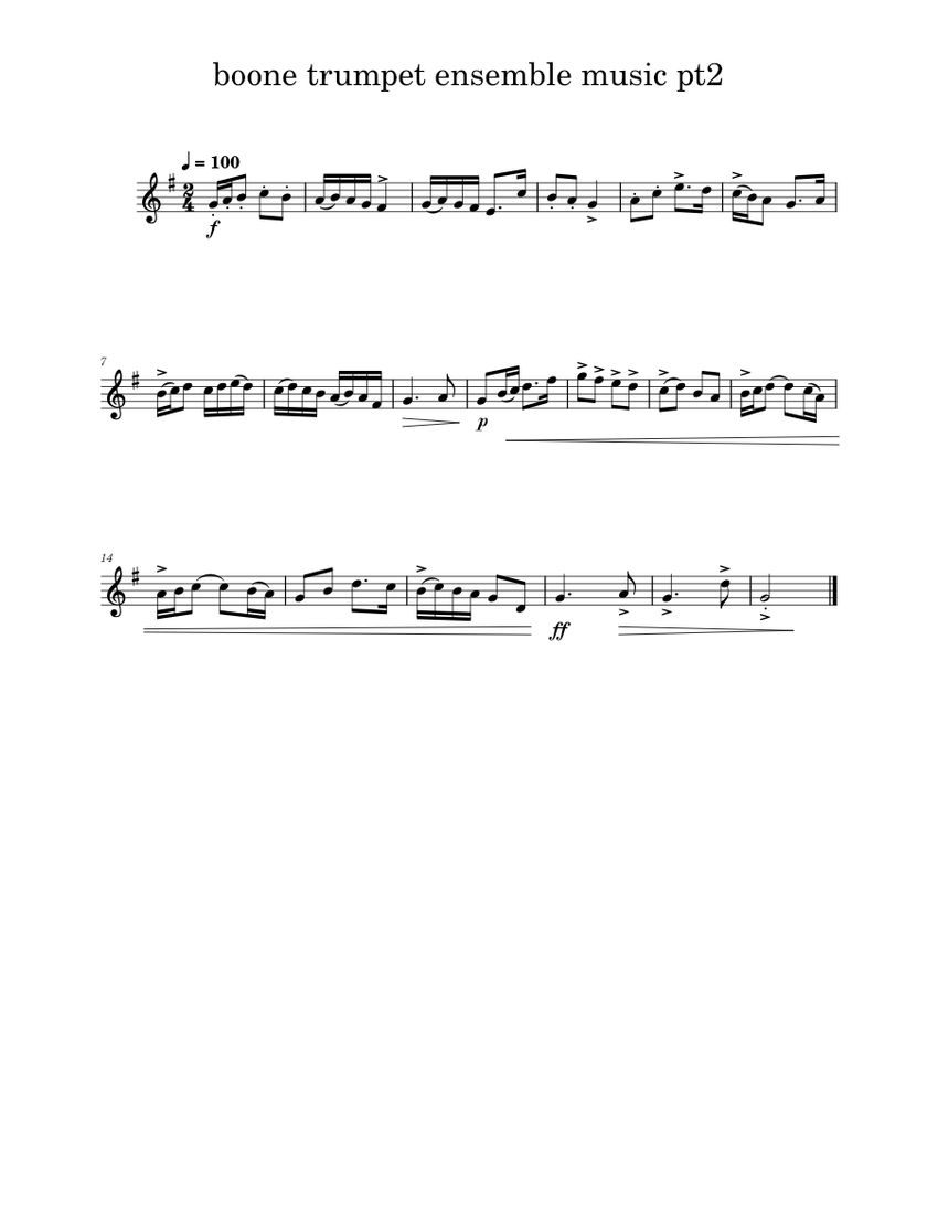 boone trumpet ensemble music pt2 Sheet music for Trumpet in b-flat ...
