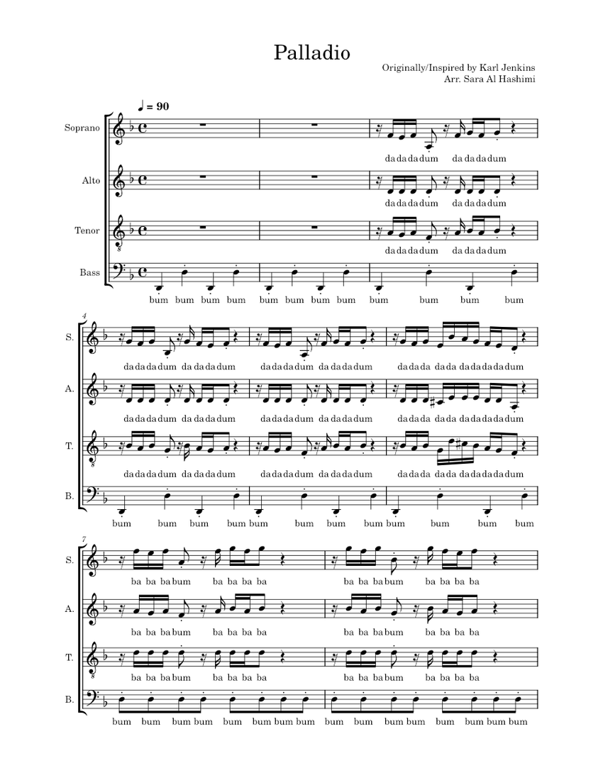 Palladio Sheet music for Violin, Viola, Cello (A Capella) | Musescore.com