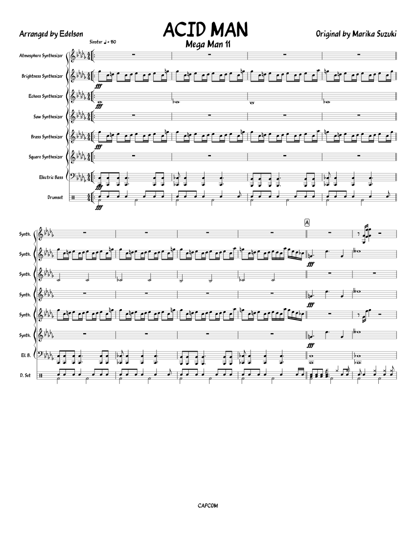 Acid Man Stage (Arranged) Sheet Music for Bass guitar, Drum group ...