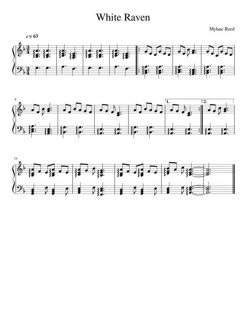 White Raven Sheet music for Harp (Solo) | Musescore.com