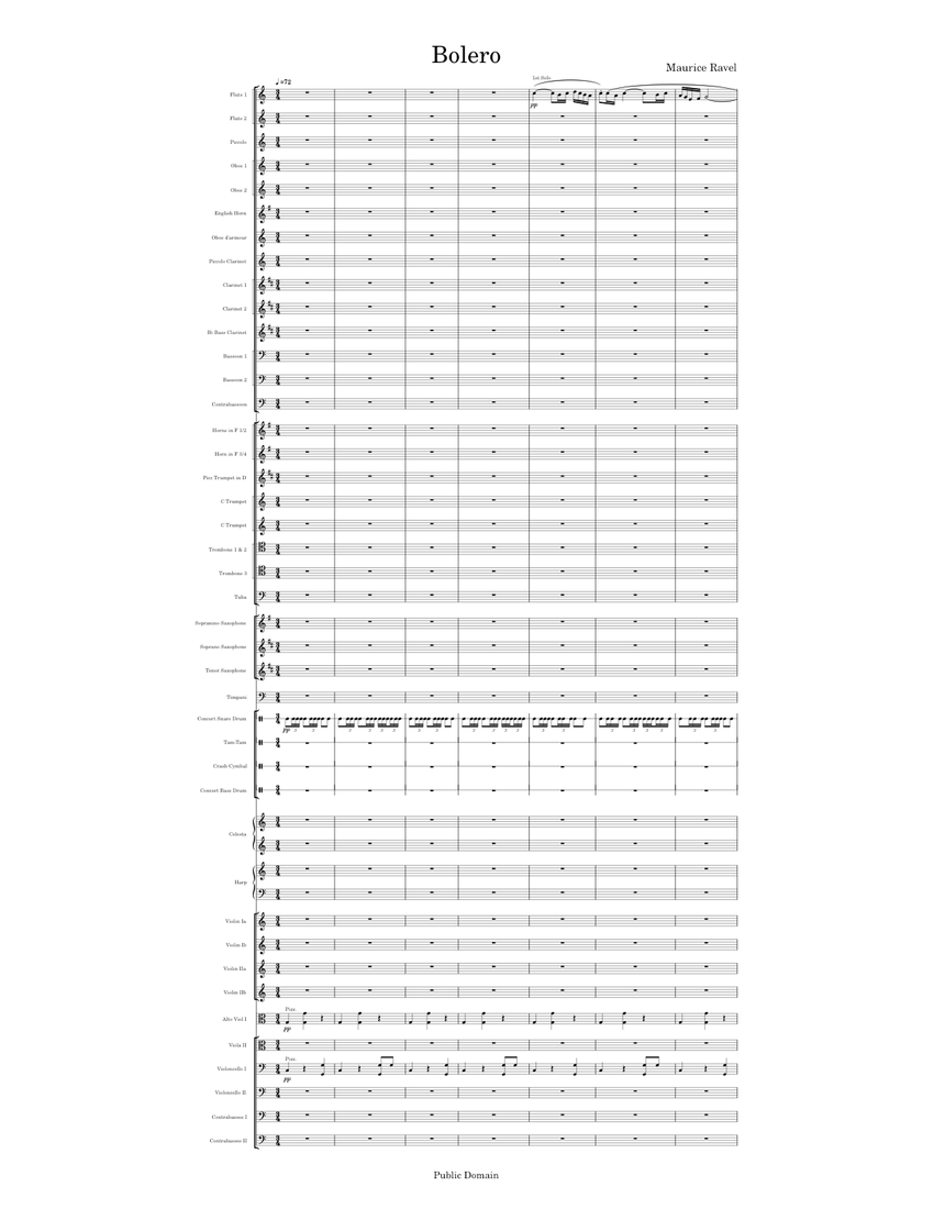 Bolero – Maurice Ravel Sheet Music with Chords for Trombone, Tuba ...