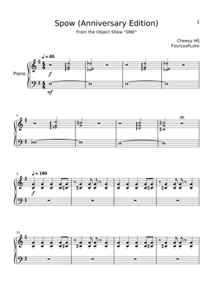 Spow – Cheesy Hfj Sheet music for Piano (Solo) Easy | Musescore.com