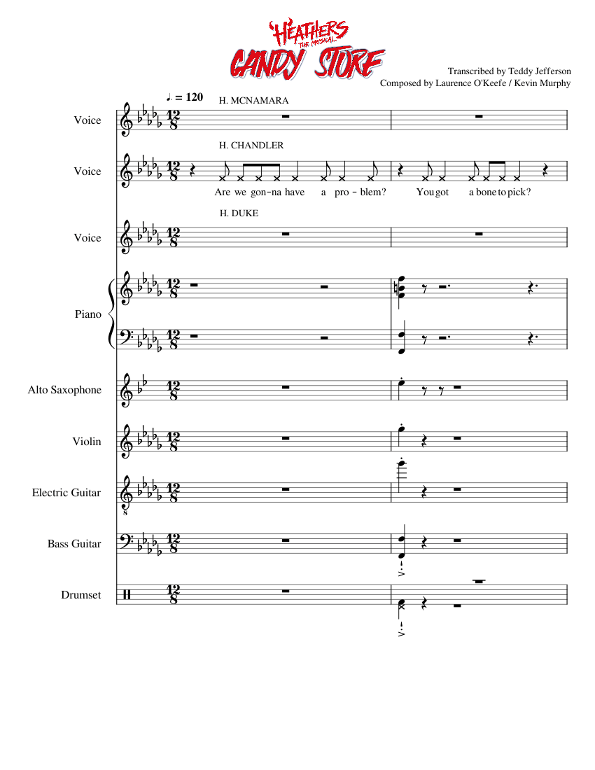 Candy Store (from "Heathers the Musical") Sheet Music for Piano, Vocals ...