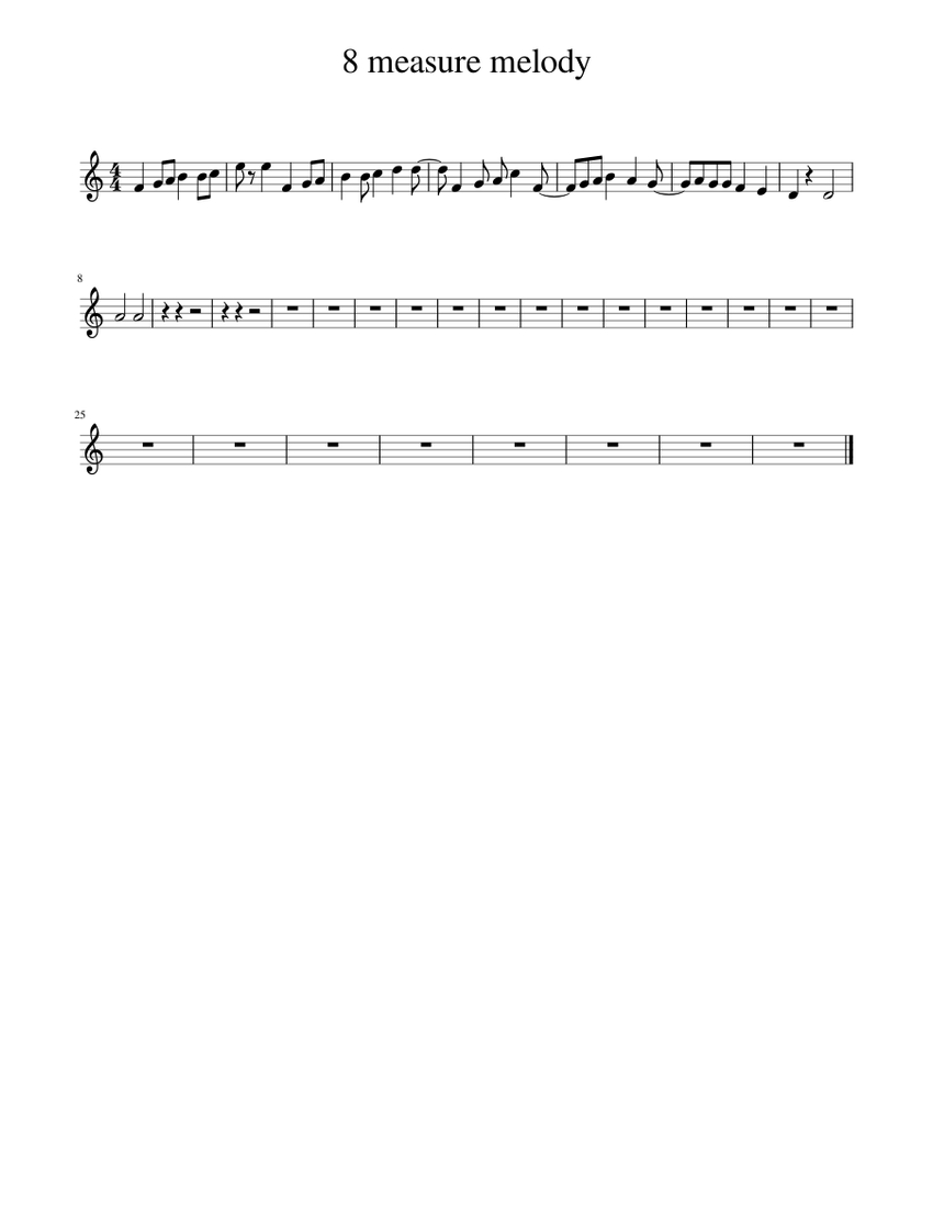 8 measure melody Sheet Music for Violin (Solo) | MuseScore.com