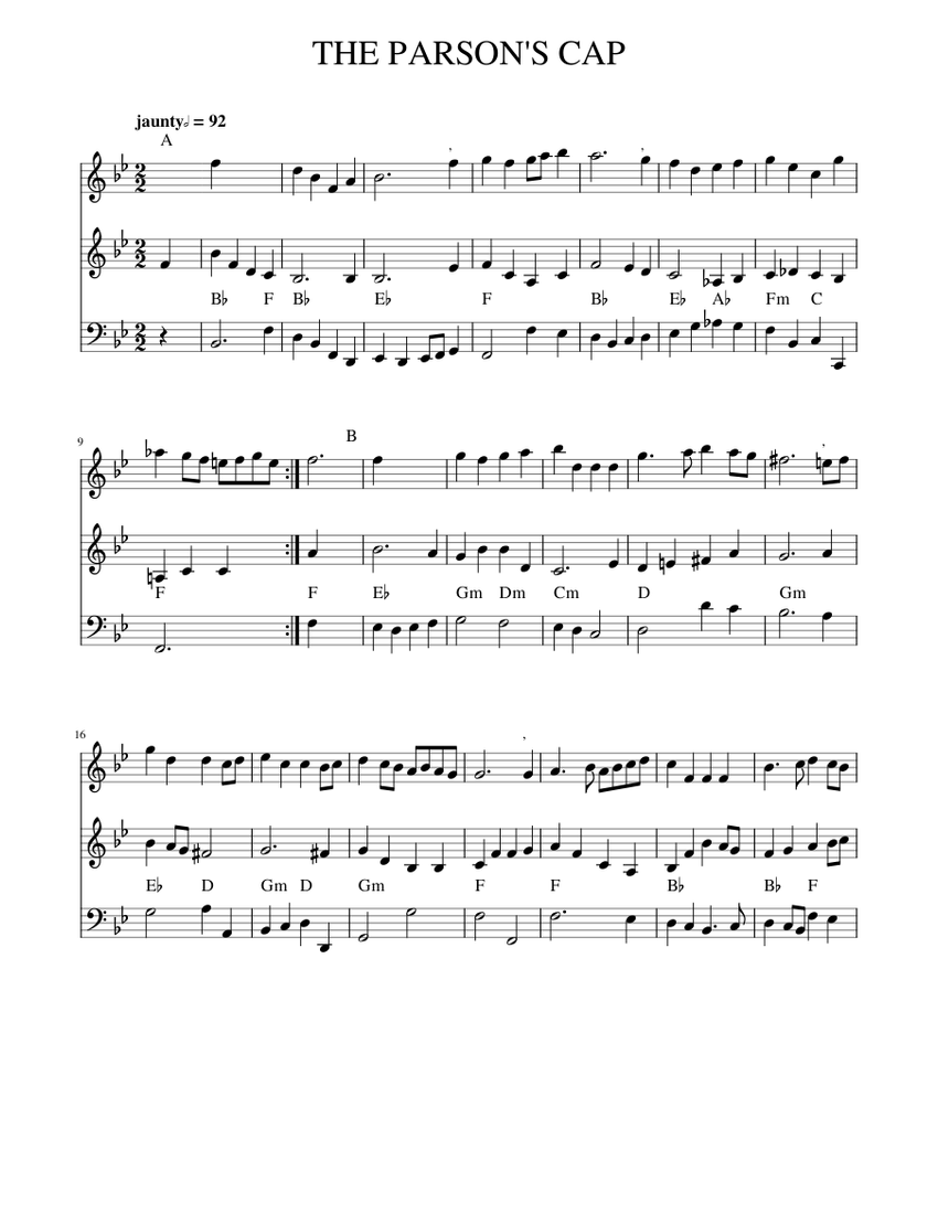 THE PARSON'S CAP Sheet music for Piano (Mixed Trio) | Musescore.com