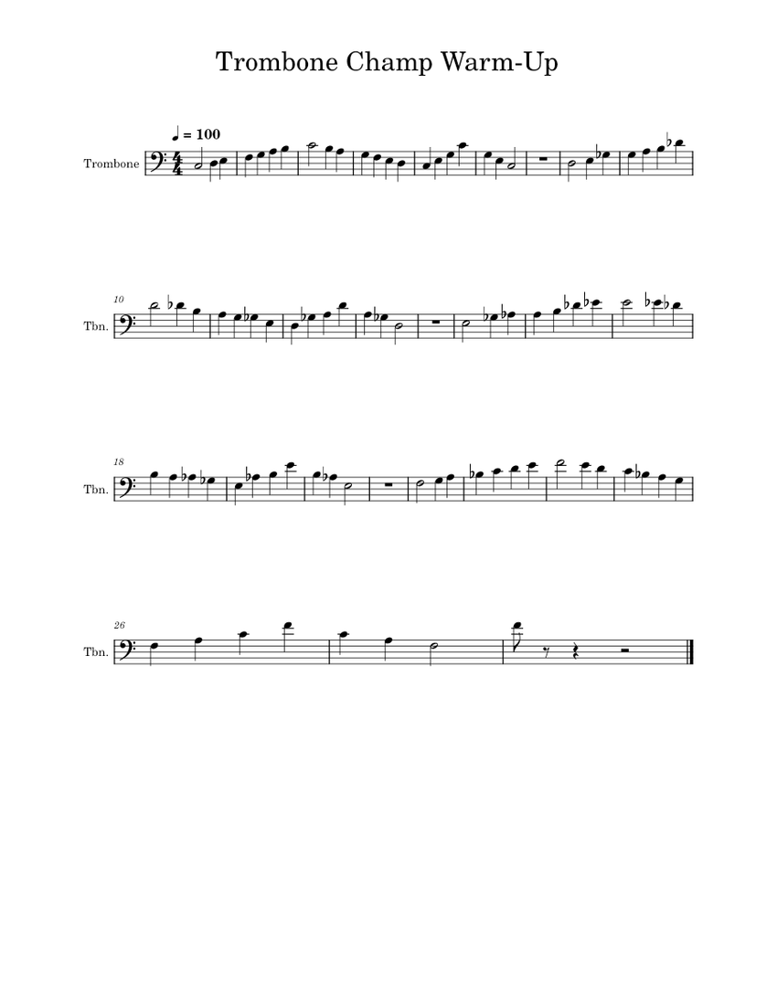 Warm-Up – Holy Wow Trombone Champ Warm-Up Solo Sheet music for Trombone ...