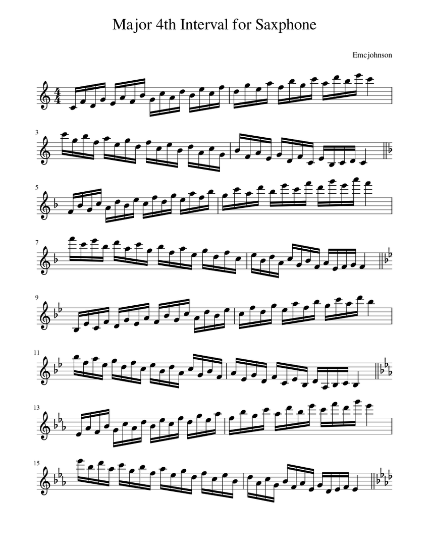 4th intervals Sheet music for Piano (Solo) Easy | Musescore.com