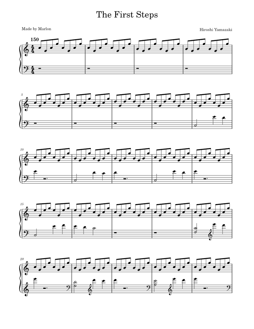 The First Steps Sheet music for Piano (Solo) Easy | Musescore.com