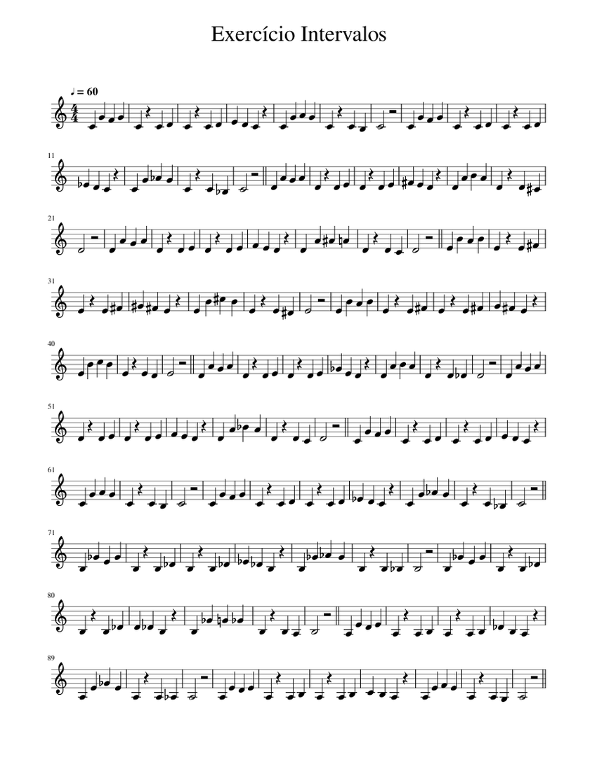Exercício_Intervalos Sheet music for Piano (Solo) Easy | Musescore.com