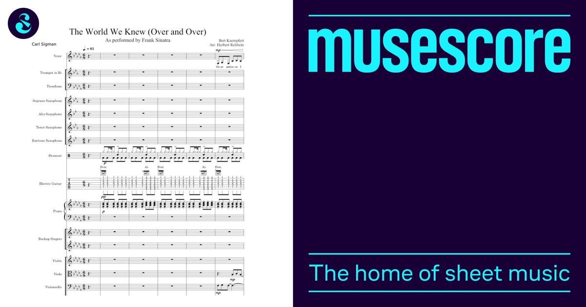 The World We Knew (Over and Over) – Frank Sinatra Sheet Music and Tab ...