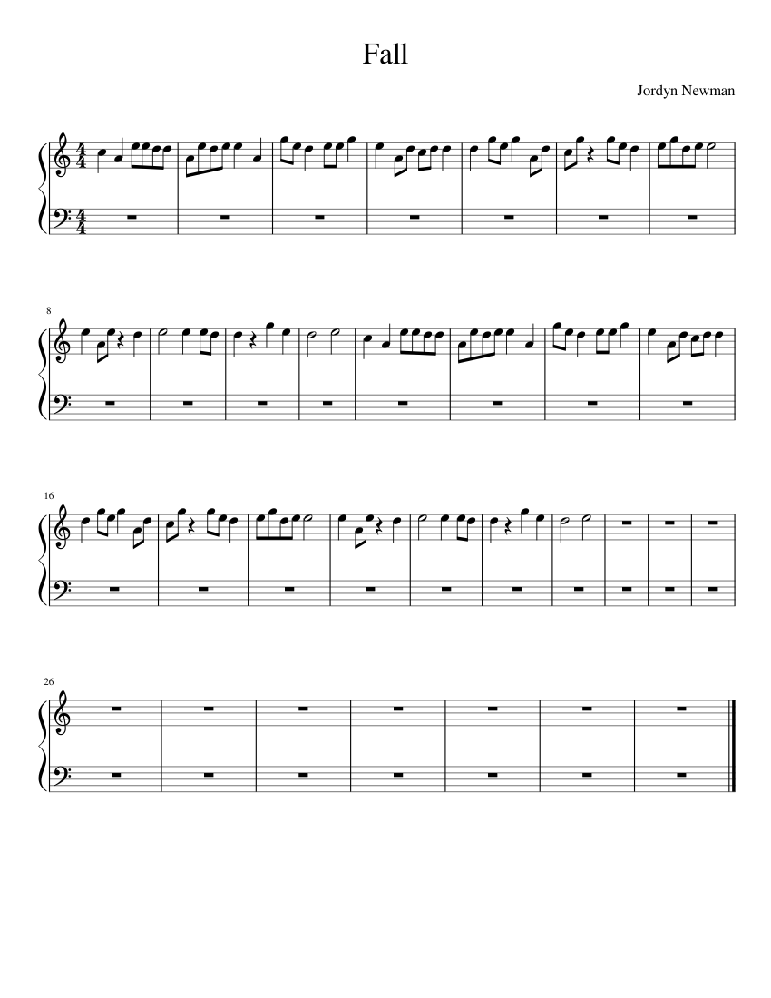 Fall Sheet music for Piano (Solo) Easy | Musescore.com