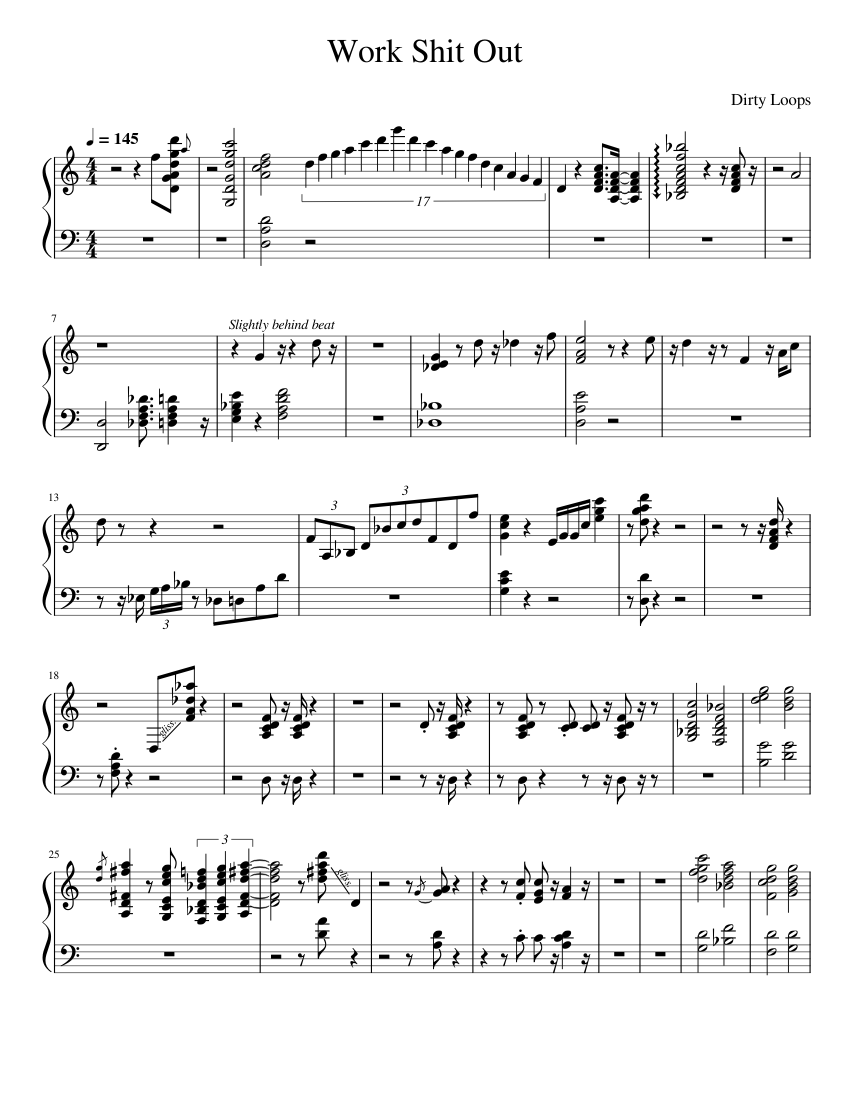 Work Shit Out – Dirty Loops Sheet Music for Piano (Solo) | MuseScore.com