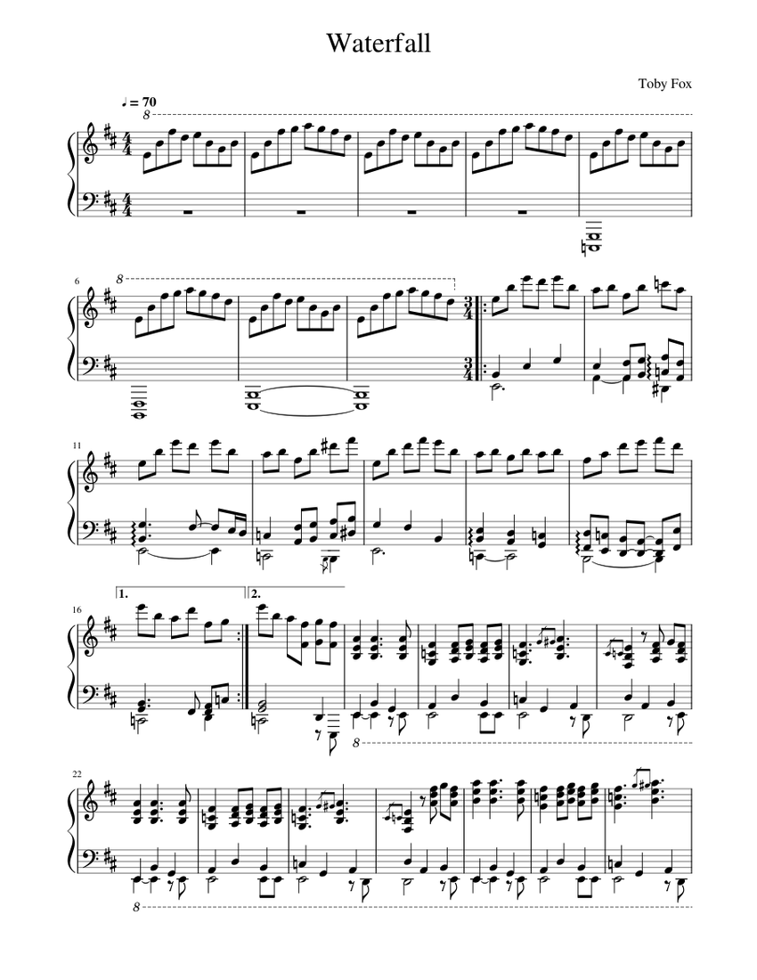 Waterfall Sheet music for Piano (Solo) | Musescore.com