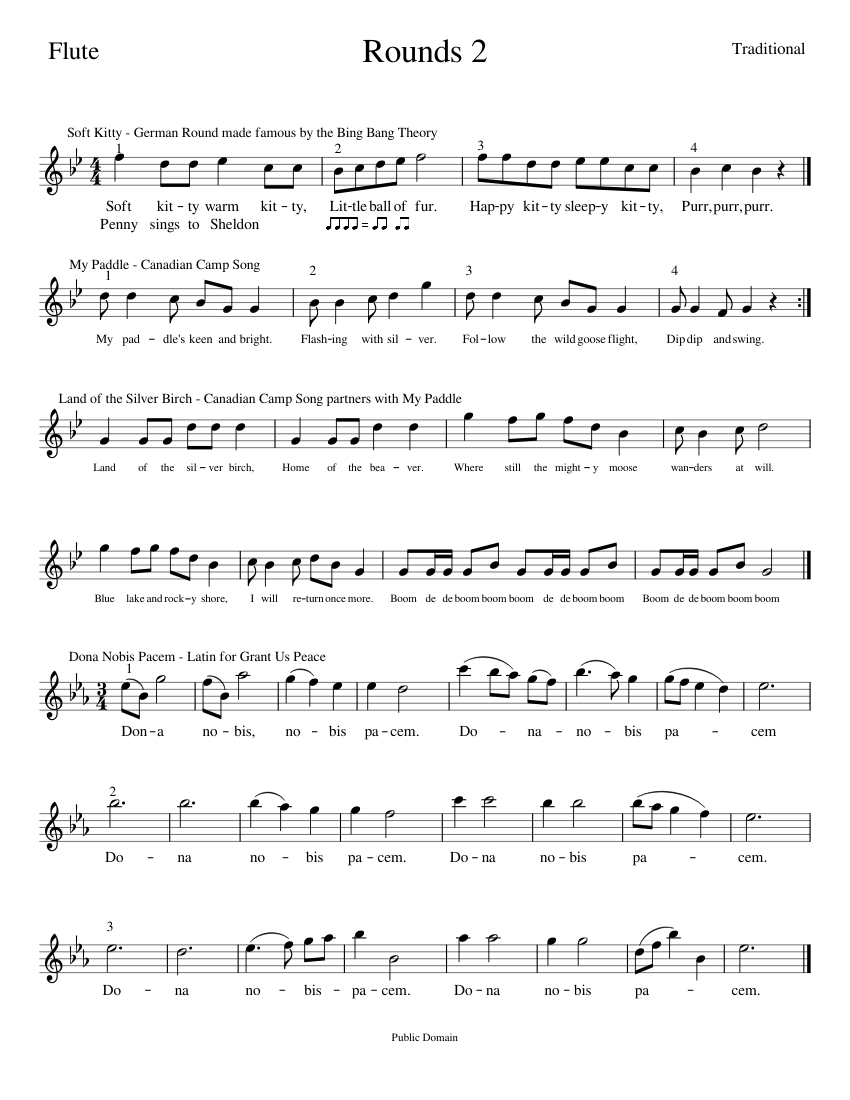 Rounds 2 Flute Sheet music for Flute (Solo) | Musescore.com