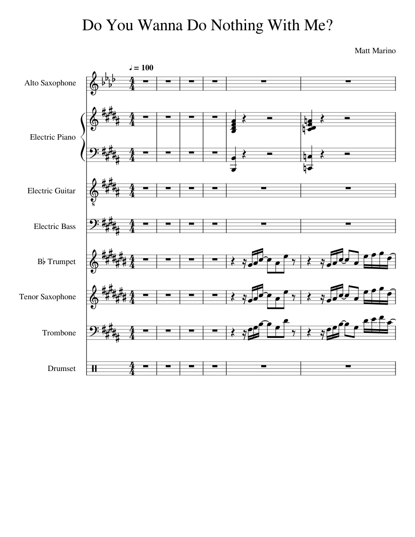 Do You Wanna Do Nothing With Me? Sheet Music for Piano, Trombone ...