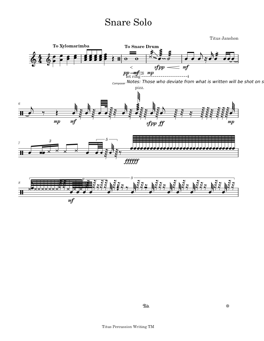 Snare Solo Sheet music for Snare drum (Solo) | Musescore.com