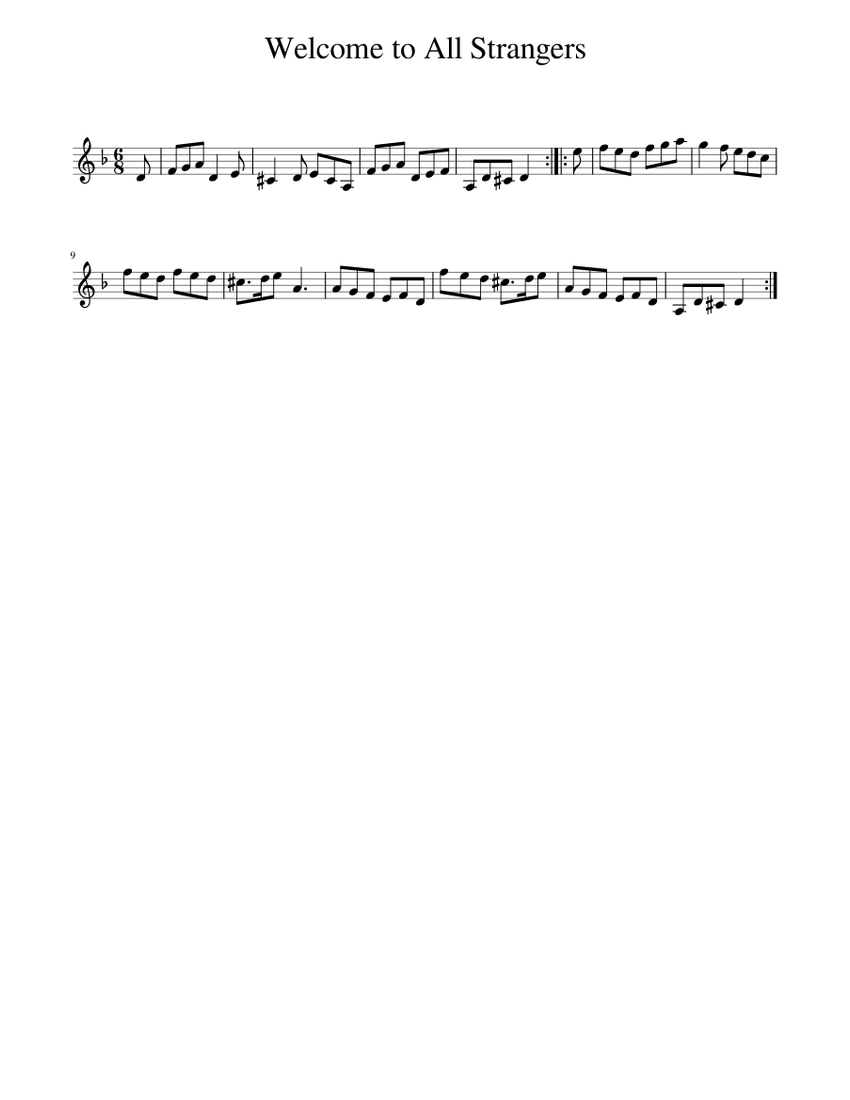 Welcome to All Strangers Sheet music for Piano (Solo) | Musescore.com