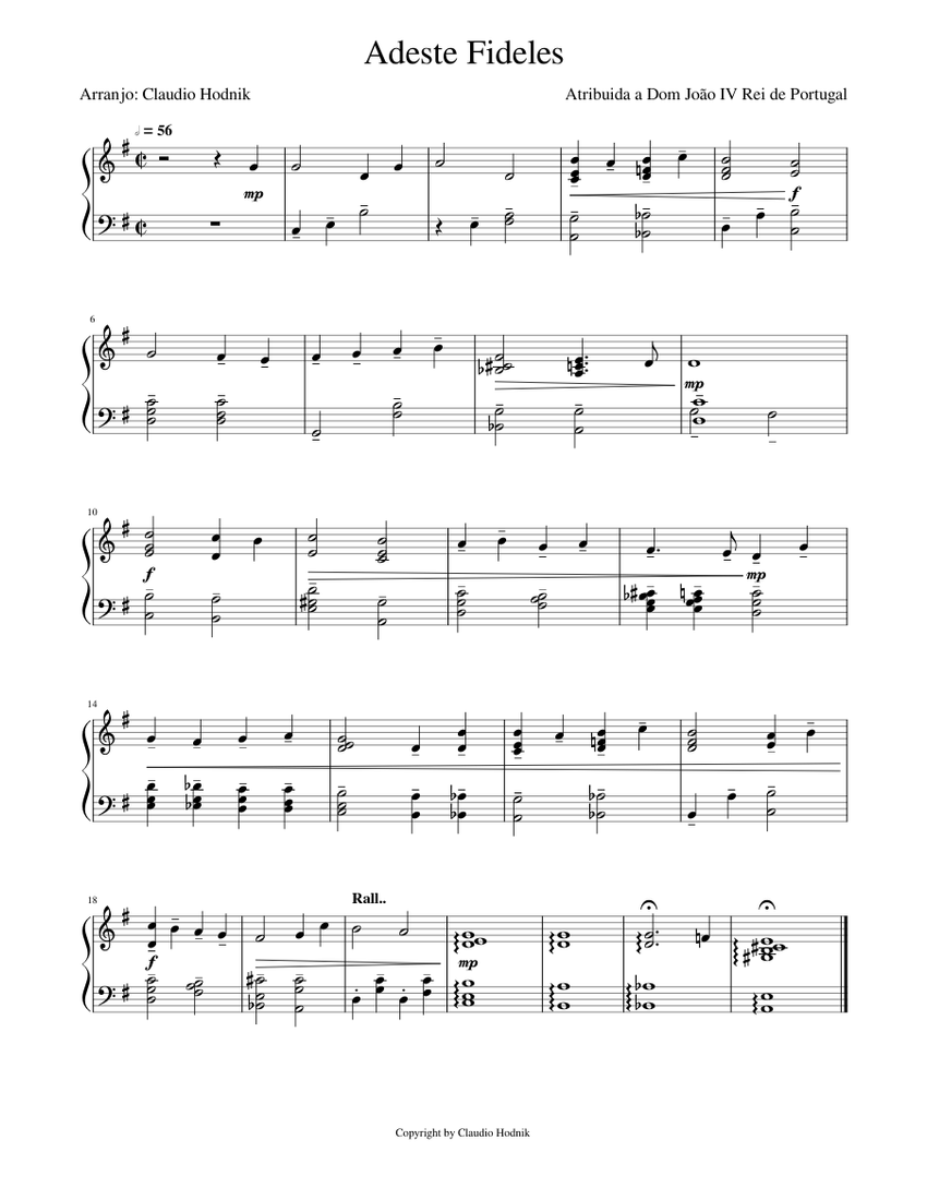 Adeste Fideles Sheet music for Piano (Solo) Easy | Musescore.com