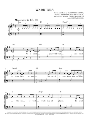 Play Official version of Warriors Sheet Music by Imagine Dragons for ...