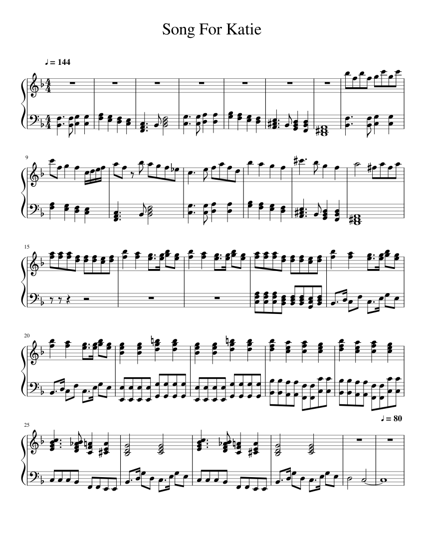 Song For Katie Sheet music for Piano (Solo) | Musescore.com