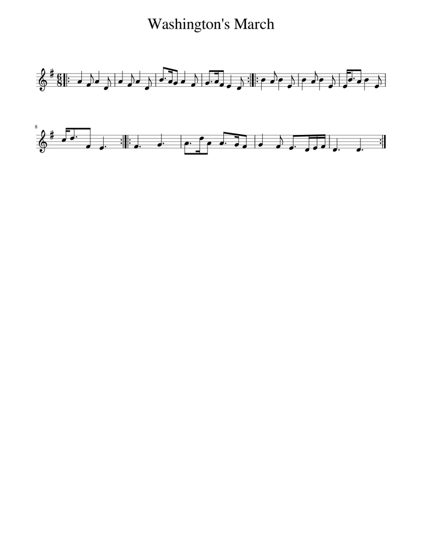 Washington's March Sheet music for Piano (Solo) | Musescore.com