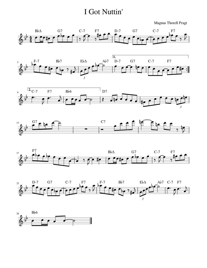 I Got Nuttin' Sheet music for Piano (Solo) | Musescore.com