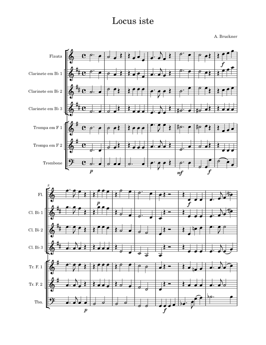 Locus iste, WAB 23 – Anton Bruckner Locus iste, WAB 23 A. Bruckner Wind ...