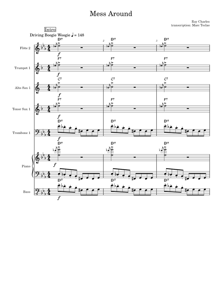 Mess around – Ray Charles Sheet Music with Chords for Piano, Trombone ...