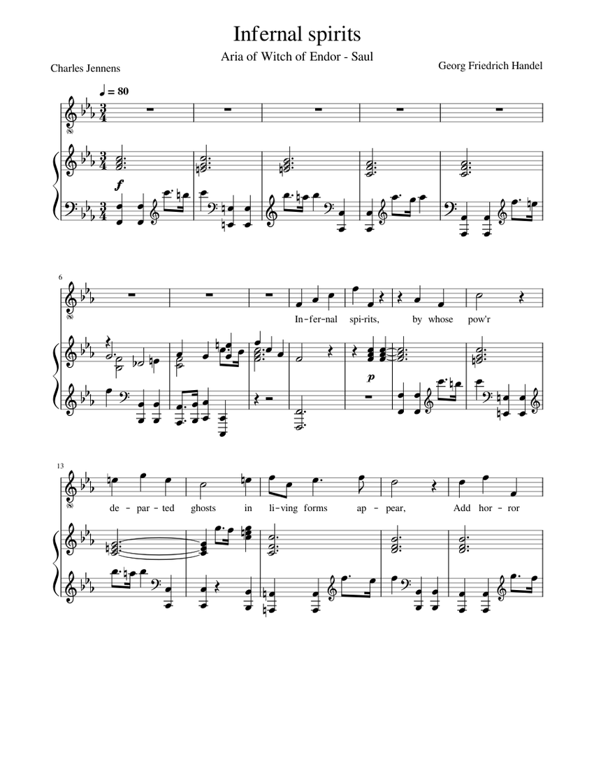 Infernal spirits Sheet music for Piano, Vocals (Piano-Voice ...