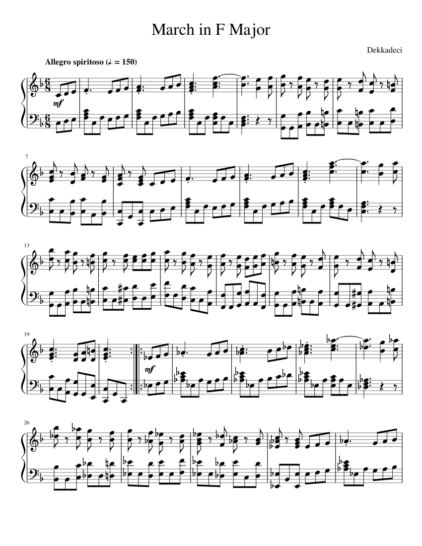 March in F Major Sheet Music for Piano (Solo) | MuseScore.com