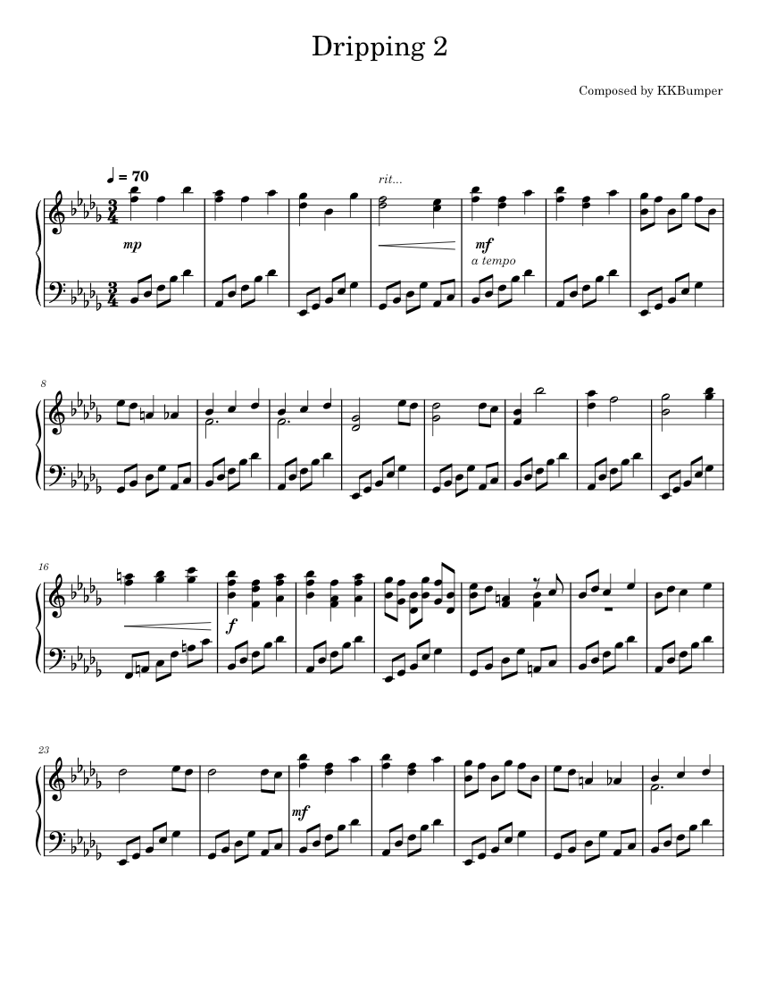 Dripping 2 Sheet music for Piano (Solo) Easy | Musescore.com