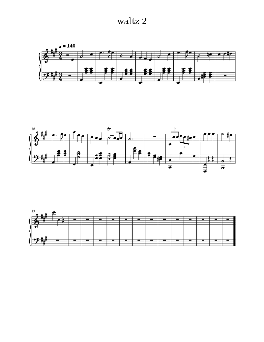 waltz_2 Sheet music for Piano (Solo) Easy | Musescore.com