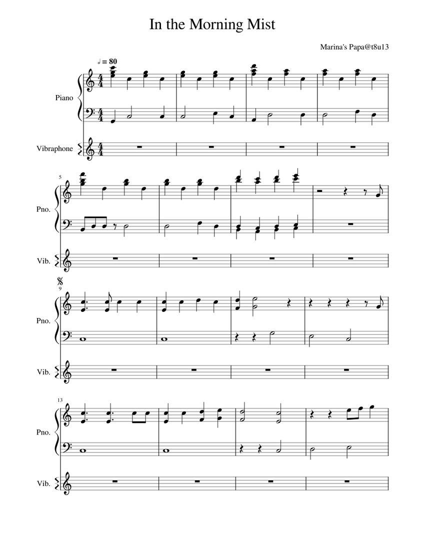 In_the_Morning_Mist Sheet music for Piano (Piano Duo) | Musescore.com