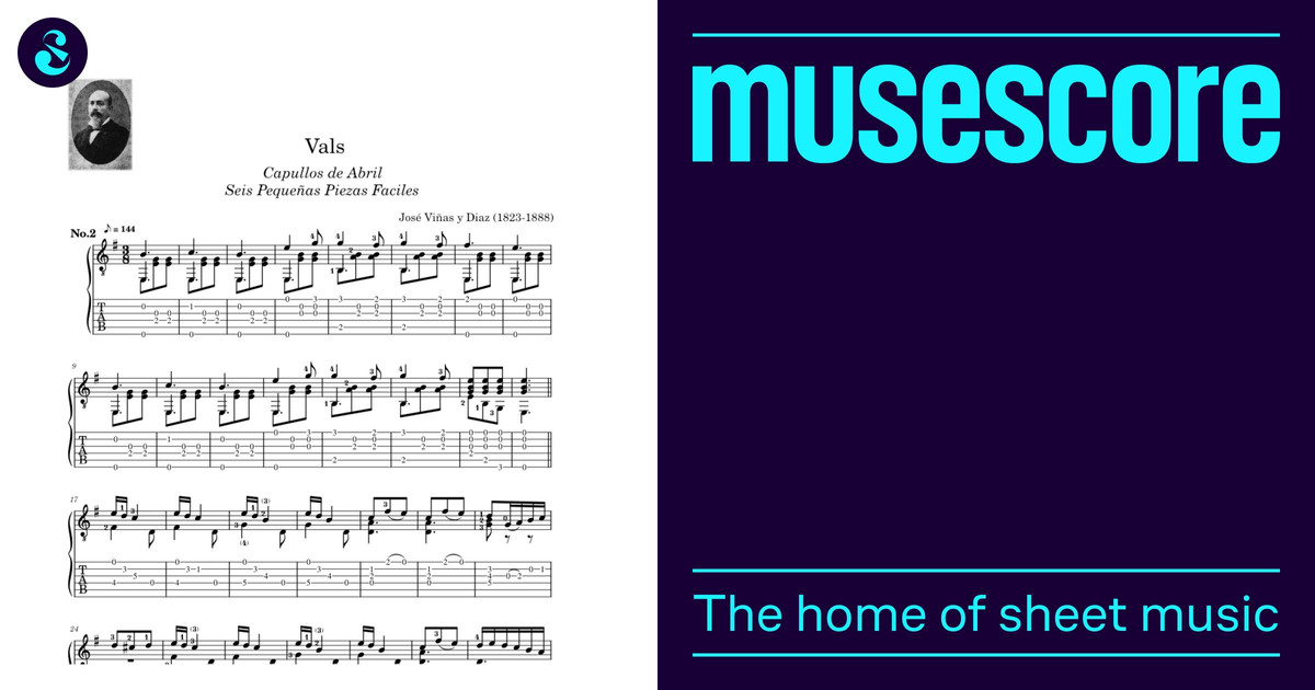 Vals – José Viñas y Diaz (1823-1888) - Tablature Sheet Music and Tab ...