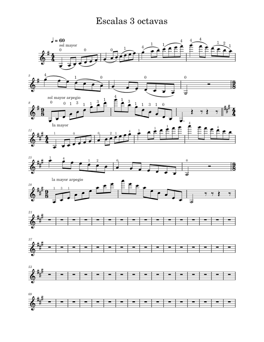 Escalas_3_octavas Sheet Music for Violin (Solo) | MuseScore.com