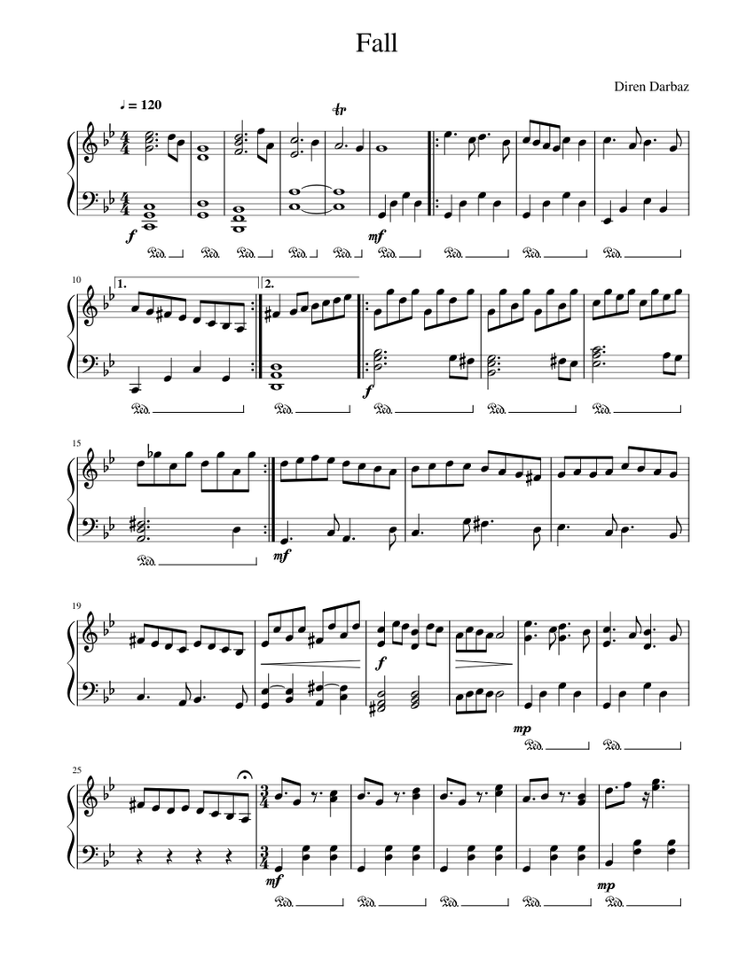 Fall Sheet music for Piano (Solo) | Musescore.com