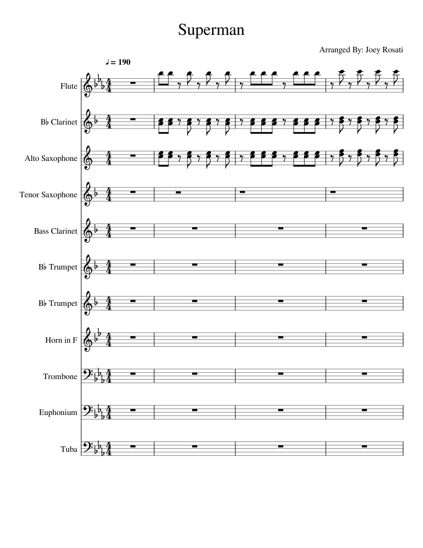 Superman Sheet music for Trombone, Euphonium, Tuba, Flute & more ...