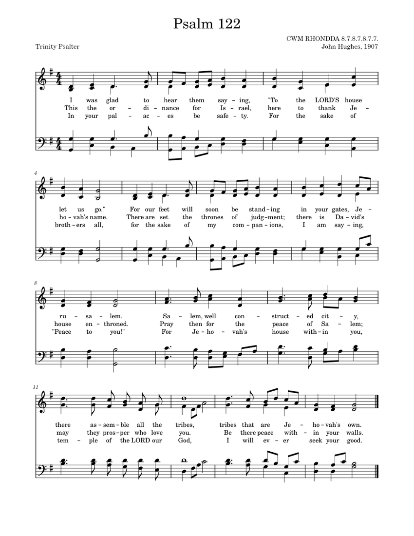 Psalm 122 Sheet music for Piano (Choral) | Musescore.com