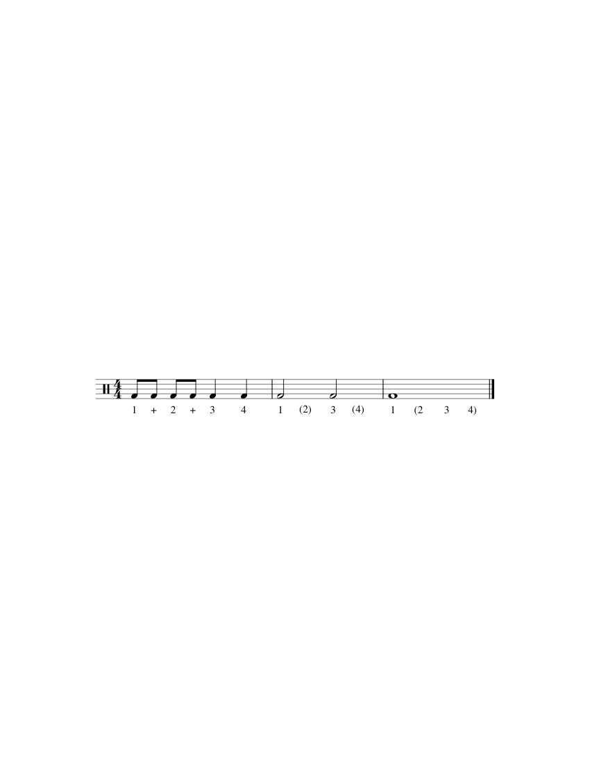 A counted rhythm with the beat unit of a quarter note Sheet music for ...