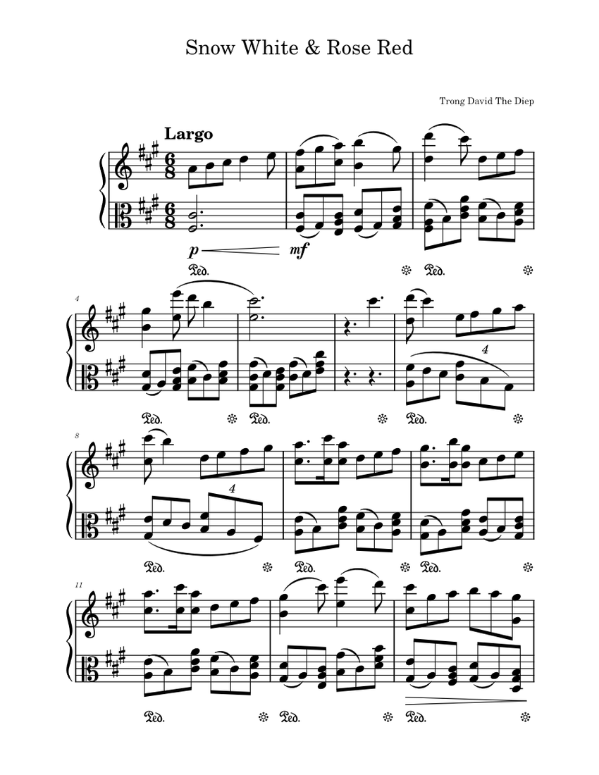 Snow White & Rose Red Sheet music for Celesta (Solo) | Musescore.com