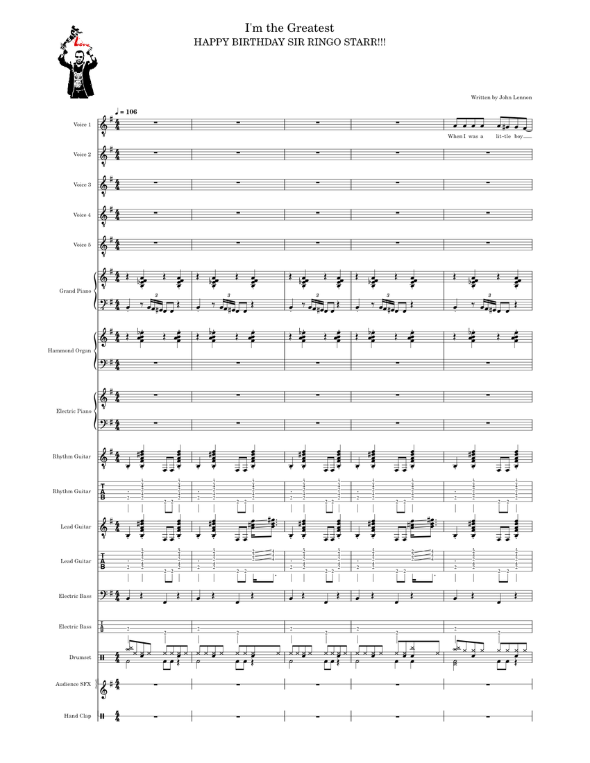 I'm the Greatest – Ringo Starr Sheet music for Piano, Organ, Vocals ...