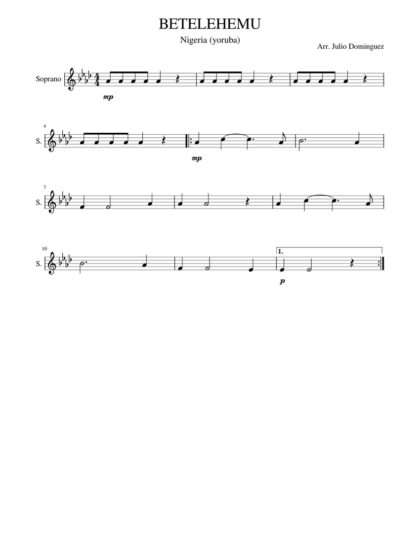 Betelehemu – Via Olatunji BETELEHEMU LUCIA Sheet Music for Soprano ...