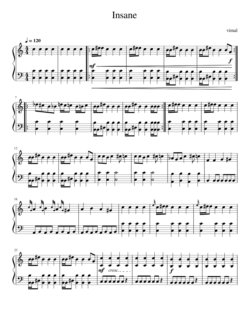 Insane Sheet music for Piano (Solo) | Musescore.com